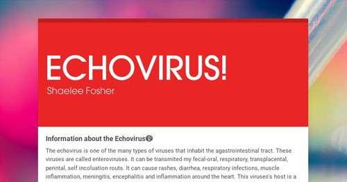 ECHOVIRUS! | Smore Newsletters
