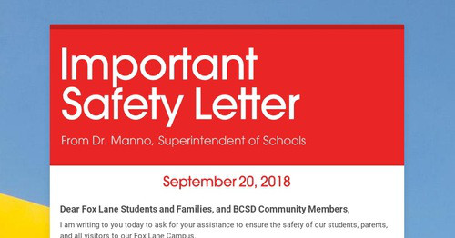 Important Safety Letter | Smore Newsletters