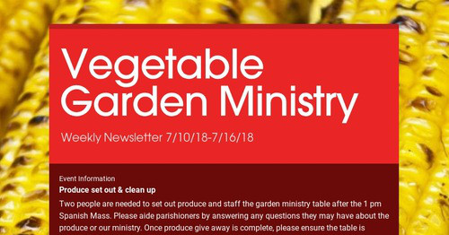 Vegetable Garden Ministry | Smore Newsletters for Education