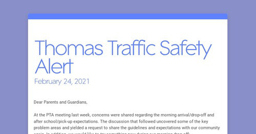 Thomas Traffic Safety Alert