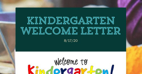 Kindergarten Welcome Letter | Smore Newsletters for Business
