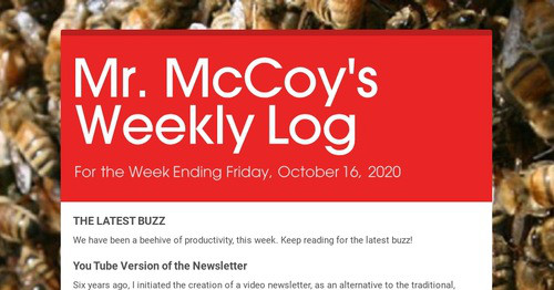 Mr. McCoy's Weekly Log | Smore Newsletters for Education