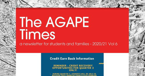 The AGAPE Times | Smore Newsletters for Education