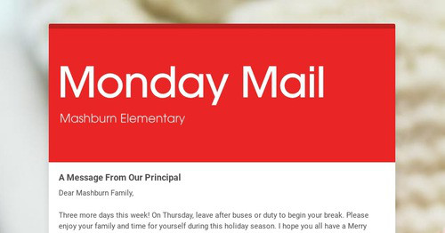 Monday Mail | Smore Newsletters for Education