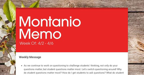 Montanio Memo