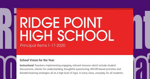 RIDGE POINT HIGH SCHOOL | Smore Newsletters for Education