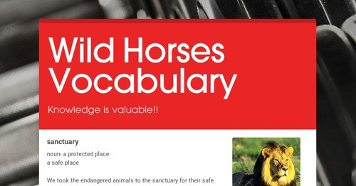 Wild Horses Vocabulary | Smore Newsletters Wild Horses Vocabulary | Smore Newsletters