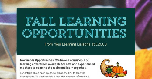 Fall Learning Opportunities | Smore Newsletters
