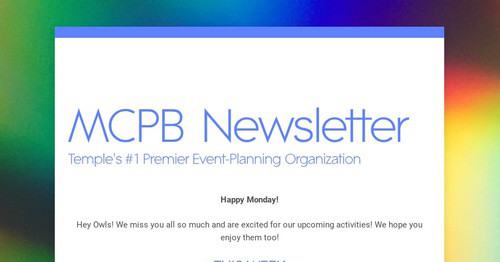 MCPB Newsletter | Smore Newsletters