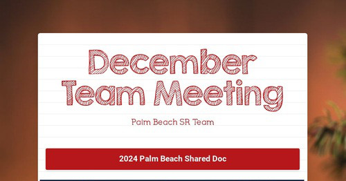 December Team Meeting | Smore Newsletters