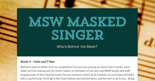 MSW Masked Singer | Smore Newsletters