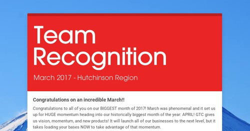 Team Recognition | Smore Newsletters