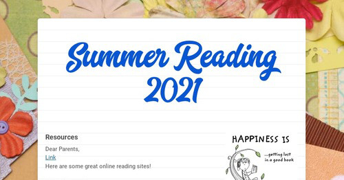 Summer Reading 2021 | Smore Newsletters