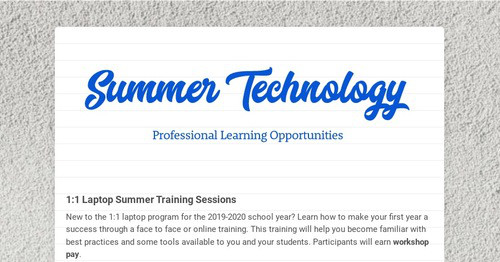 Summer Technology | Smore Newsletters