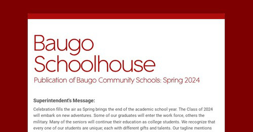 Baugo Schoolhouse | Smore Newsletters for Education