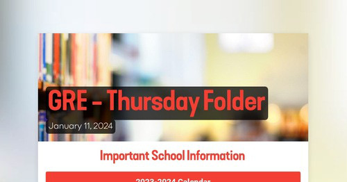 GRE - Thursday Folder