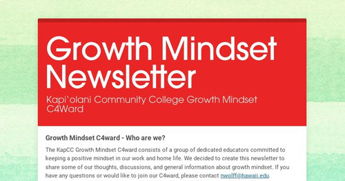 Growth Mindset Newsletter | Smore Newsletters