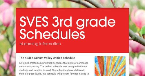 SVES 3rd grade Schedules | Smore Newsletters