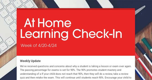 At Home Learning Check-In | Smore Newsletters