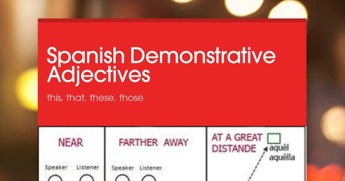 Spanish Demonstrative Adjectives | Smore Newsletters