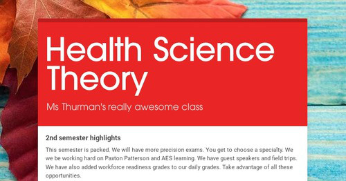 Health Science Theory | Smore Newsletters