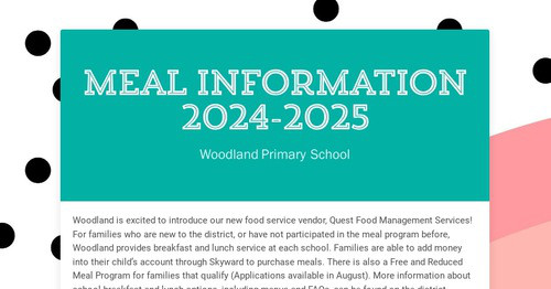 Meal Information 2023-2024 | Smore Newsletters