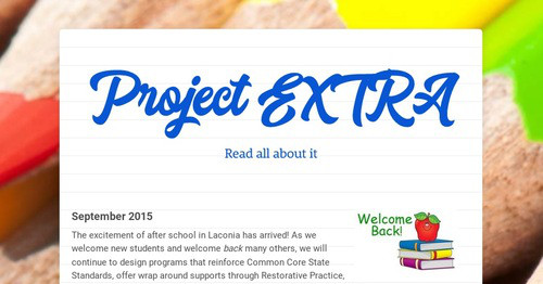 Project EXTRA | Smore Newsletters