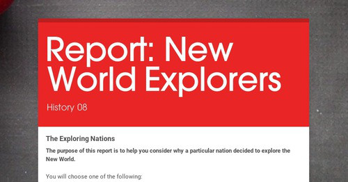 Report: New World Explorers