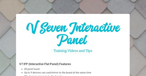 V Seven Interactive Panel | Smore Newsletters