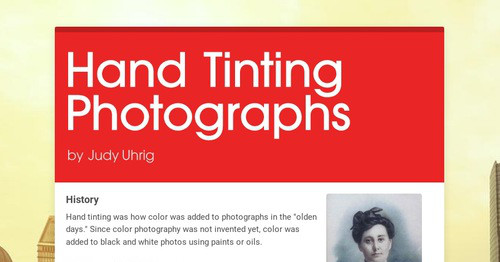 Hand Tinting Photographs | Smore Newsletters