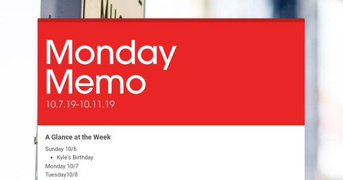 Monday Memo | Smore Newsletters