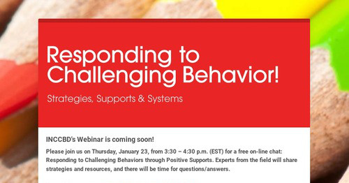Responding to Challenging Behavior! | Smore Newsletters for Education