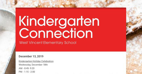 Kindergarten Connection | Smore Newsletters