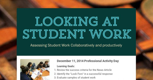 Looking at Student Work | Smore Newsletters