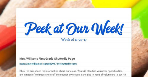 Peek at Our Week! | Smore Newsletters