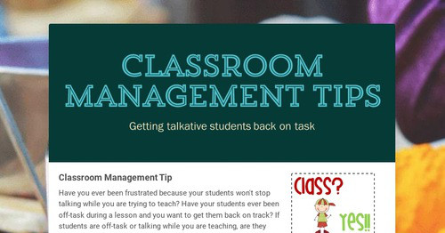 Classroom Management Tips | Smore Newsletters
