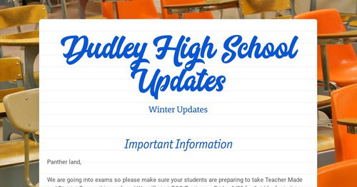Dudley High School Updates | Smore Newsletters