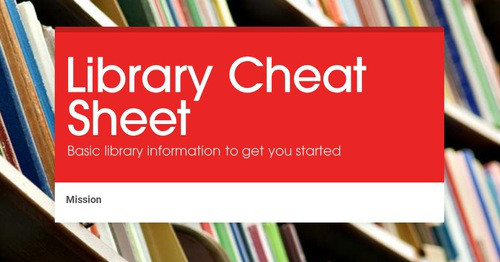 Library Cheat Sheet | Smore Newsletters