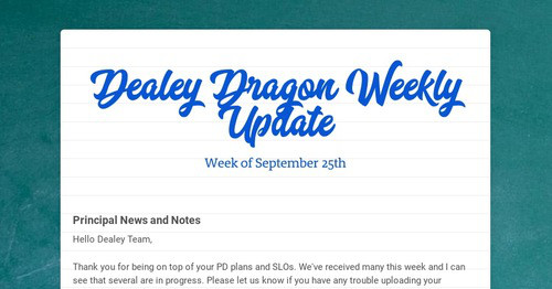 Dealey Dragon Weekly Update | Smore Newsletters