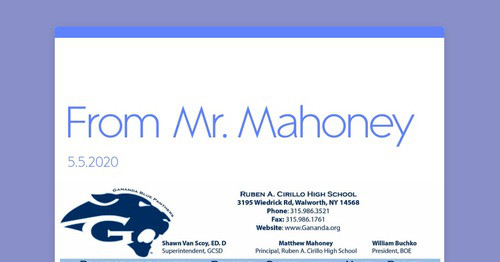 From Mr. Mahoney | Smore Newsletters