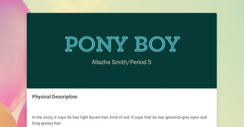 Pony Boy | Smore Newsletters