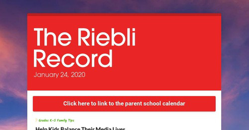 The Riebli Record | Smore Newsletters for Education