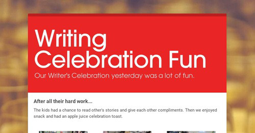 Writing Celebration Fun | Smore Newsletters