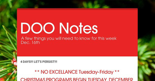 DOO Notes | Smore Newsletters