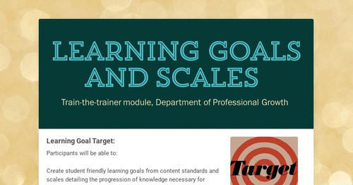 Learning Goals and Scales | Smore Newsletters