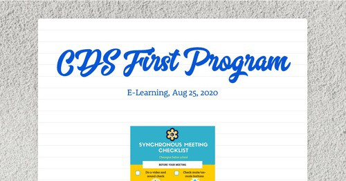 CDS First Program | Smore Newsletters