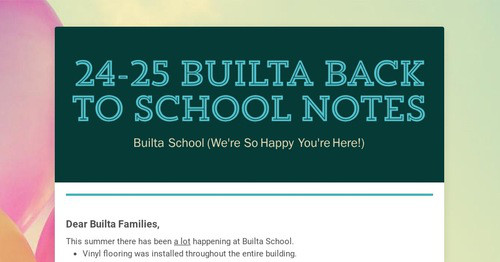 24-25 Builta Back to School Notes