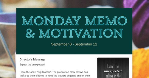 Monday Memo & Motivation | Smore Newsletters
