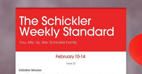The Schickler Weekly Standard | Smore Newsletters