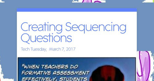 Creating Sequencing Questions | Smore Newsletters